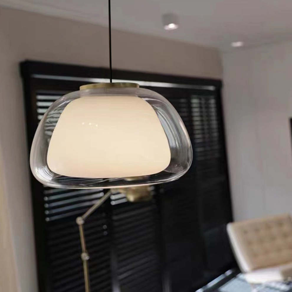 Lampe suspendue moderne en verre au lait – Monsieur Lamp