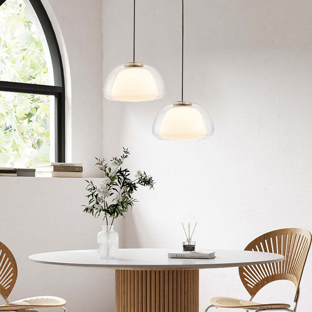 Lampe suspendue moderne en verre au lait – Monsieur Lamp