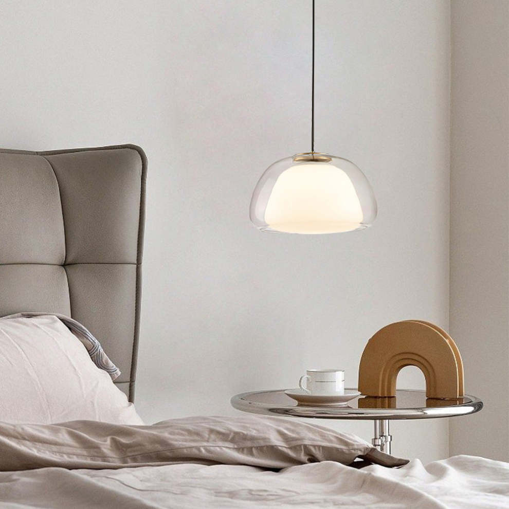 Lampe suspendue moderne en verre au lait – Monsieur Lamp