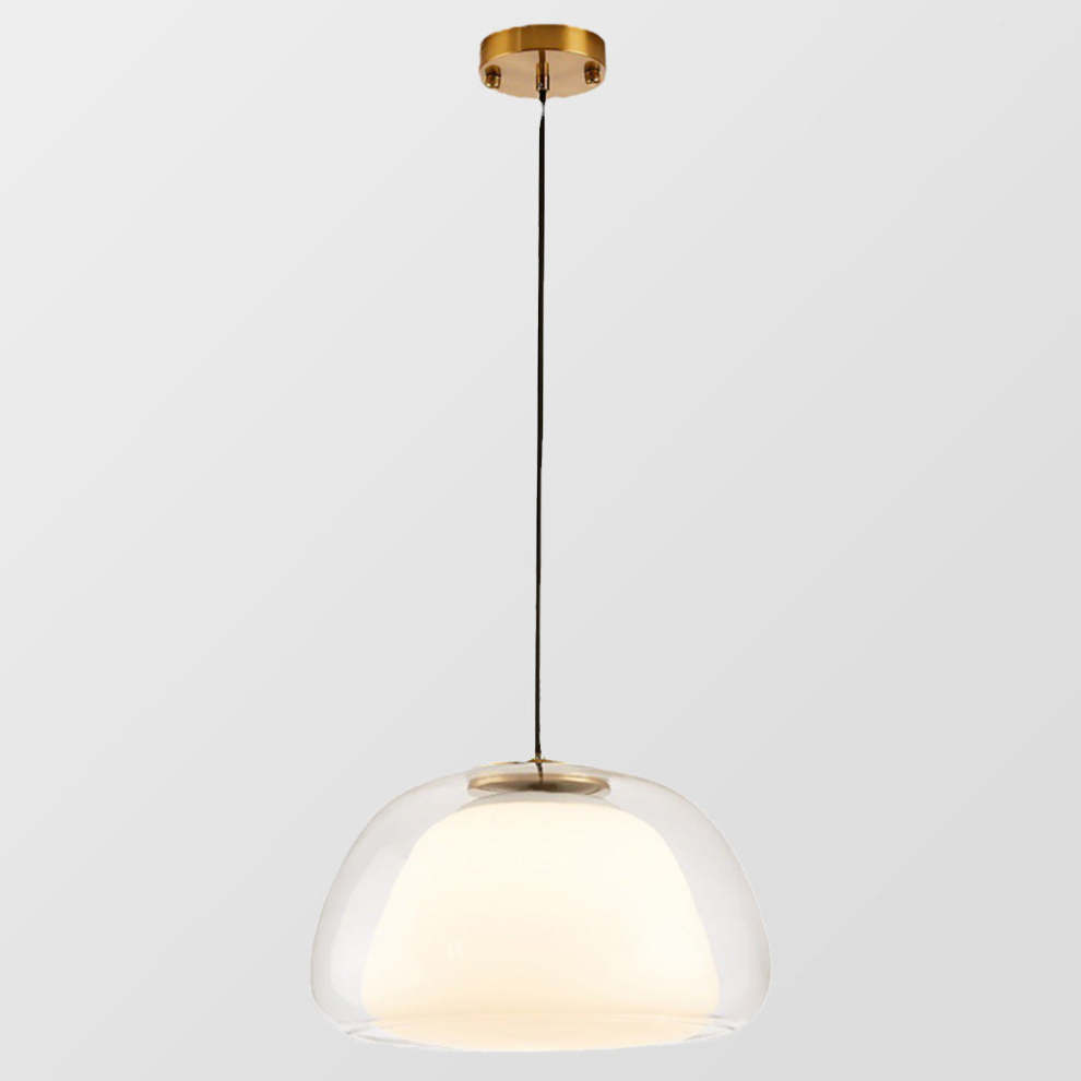 Lampe suspendue moderne en verre au lait – Monsieur Lamp