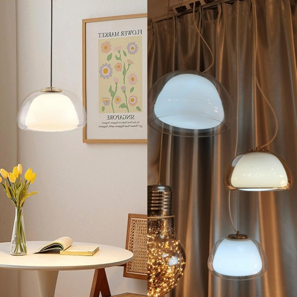Lampe suspendue moderne en verre au lait – Monsieur Lamp