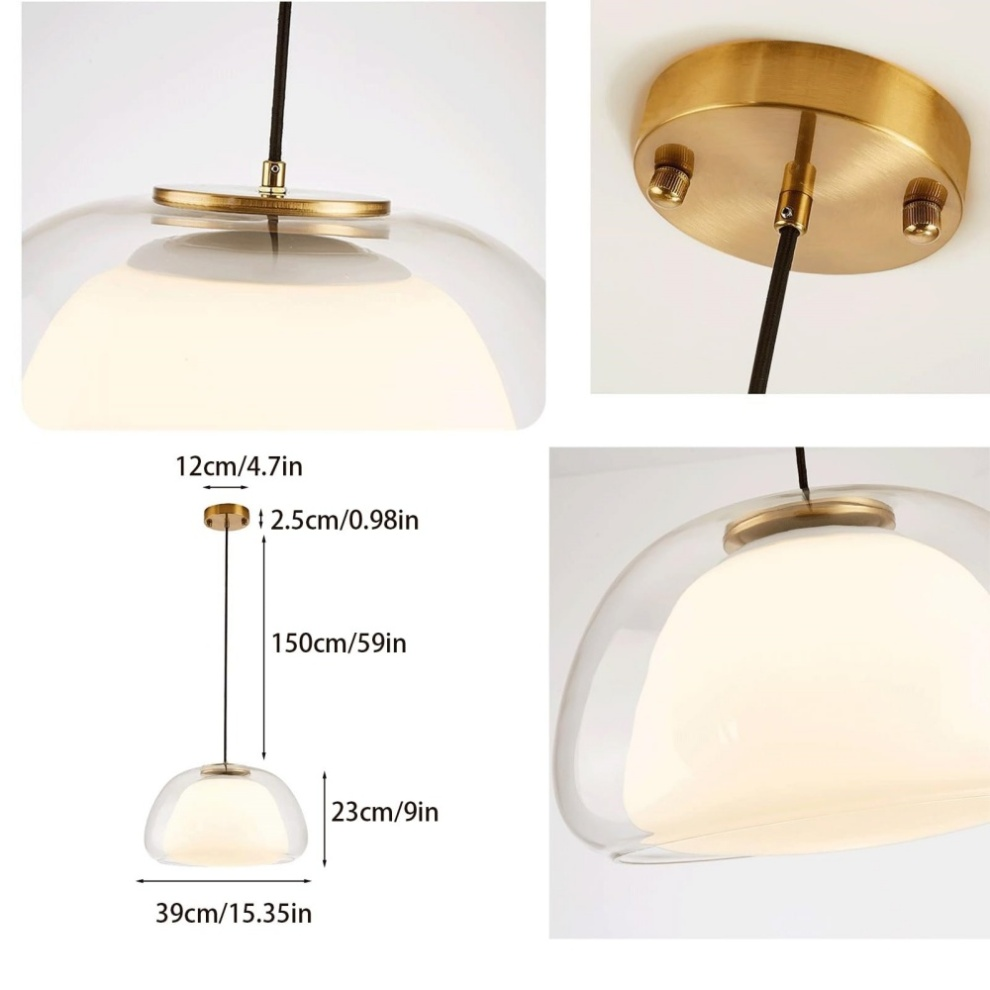 Lampe suspendue moderne en verre au lait – Monsieur Lamp